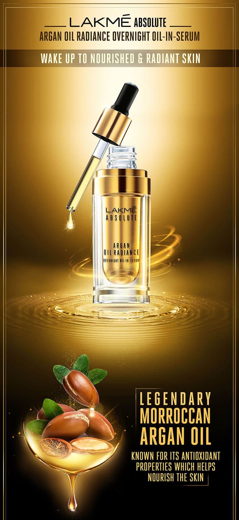 Lakme Absolute Argan Oil Radiance Overnight Oil-in-Serum: Buy Lakme ...