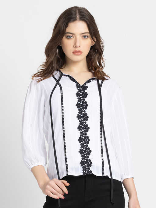 Buy Stylish White Georgette Tops Collection At Best Prices Online