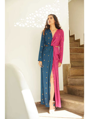 Aapro Label Maxi Dresses : Buy Aapro Label Fuchisa Knot Dress (M ...