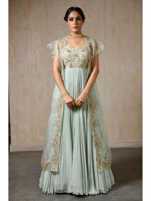 Buy SAISHA Anarkali Gown With Organza Jacket (Set of 2) Online