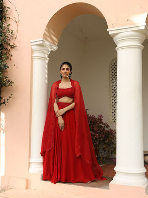 Buy SAISHA Lehenga & Blouse With Dupatta (Set of 3) Online