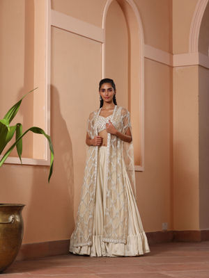 Buy SAISHA Long Jacket Lehenga (Set of 3) Online