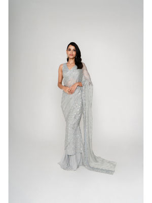 Buy SAISHA Embroidered Saree With Blouse with Stitched Online