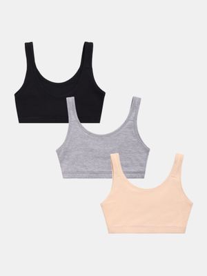 Buy Sillysally Girls Beginners Bra Multi-Color for Girls (Pack of 3) Online