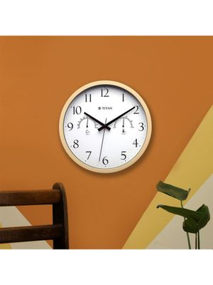 Buy Titan Wooden Finish Wall Clock With Thermometer & Hygrometer Online