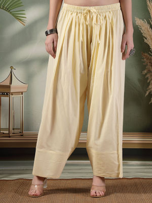 Buy Clora Creation Cream Solid Plain Farshi Salwar (30) Online