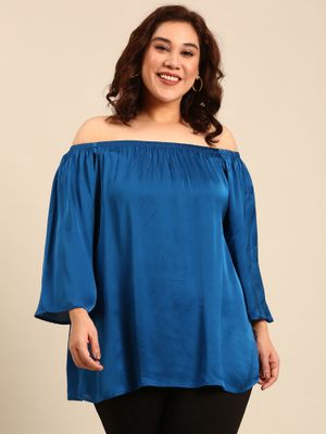 Buy THE PINK MOON Lapis Blue Bell Top (2XL) Online