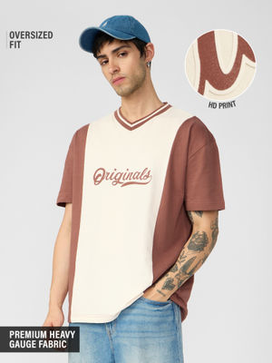 Buy The Souled Store Originals : Chestnut Men Varsity Oversized T-Shirt ...