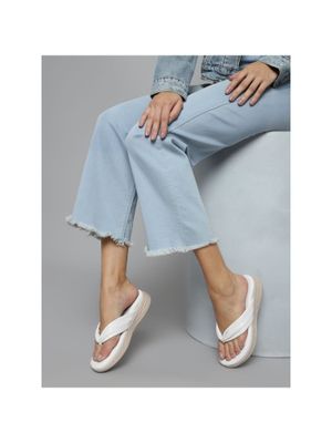 Buy Truffle Collection White Solid Sandals Online