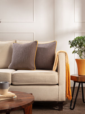 Buy Twig & Twine Ayden Pack of 2 Textured Grey Cushion Covers Online