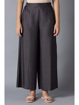 Buy W Black Floral Parallel Pant (S) Online