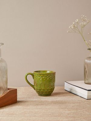Buy Fabindia Mandala Embossed Mug - Green Online