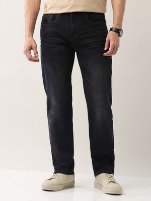 Buy AD By Arvind Black Mid Rise Regular Fit Jeans (30) Online