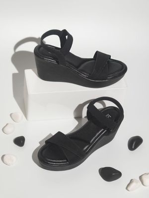 Buy Inc.5 Solid Black Wedges Online