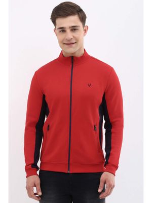 Buy Allen Solly Men Red Full Sleeves Casual Bomber Jacket (S) Online