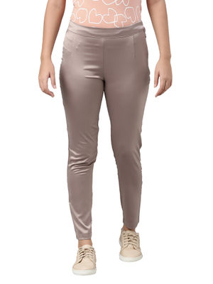Go Colors Pants : Buy Go Colors Women Solid Copper Mid Rise Shiny Pants ...
