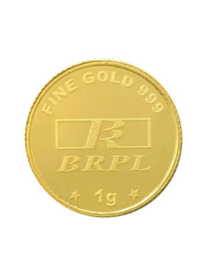 Buy Bangalore Refinery 1 Gram 24Kt 999 Purity Yellow Gold BRPL Coin Online
