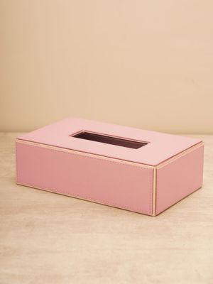 Buy Pure Home + Living Pink Faux Leather Tissue Box Cover Online