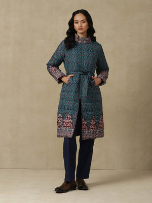 Buy Aarke Ritu Kumar Green Quilted Jacket Online