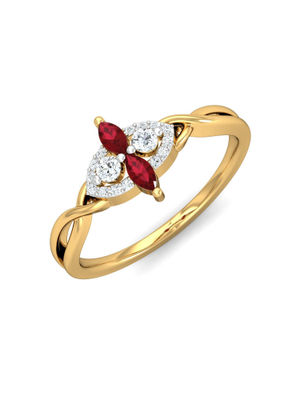 Buy KuberBox Florid Ruby Ring 18k Gold Online