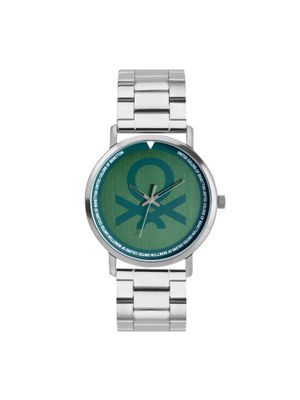 Buy United Colors of Benetton Men Green Round Brass Dial Analogue Watch ...