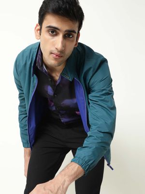 Buy Rare Rabbit Adol Blue Petrol Jacket Online