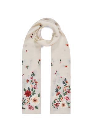 Buy Janavi India Ivory A French Jardin in Merino Scarf online