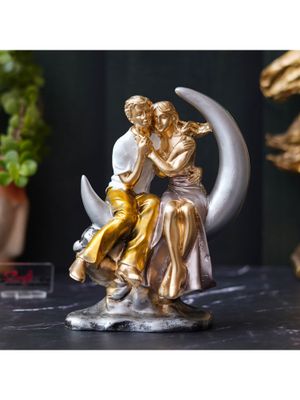 Buy eCraftIndia Romantic Couple Statue Sitting on Moon Human Figurines ...