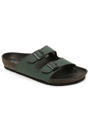 Buy SOLETHREADS Hermes Olive Solid Mens Slides Online