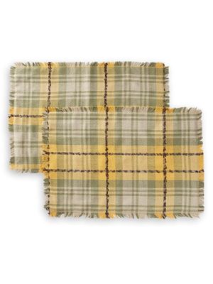 Buy ONSETHOMES Checkered Table Mats Foliage-Set Of 4 Online