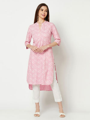 Buy Imara Light Pink Straight Kurta Online