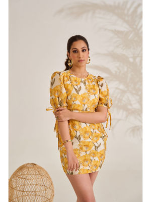 Buy By The Bay Yellow Flower Dress Online