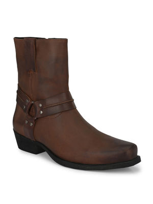 Buy Delize Solid Brown Chelsea Boots Online