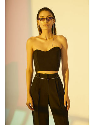 Buy The Dapper Lady Astral Asymmetric Corset - Black Online