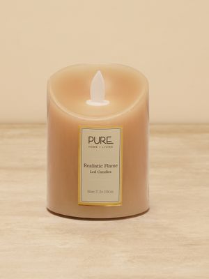 Buy Pure Home + Living Mustard Natural LED Realistic Flame Candle Online