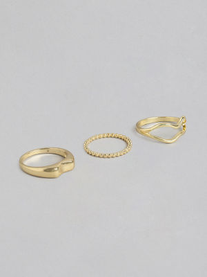 Buy Pipa Bella by Nykaa Fashion Wave Of Glam Ring Set (Set of 3) Online