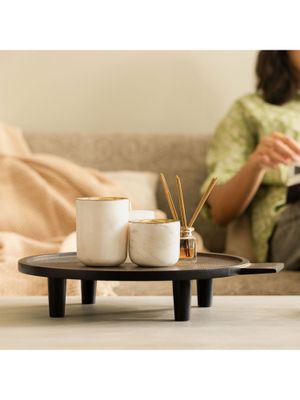 Buy Ellementry Orbis Round Tri Legged Platter Online