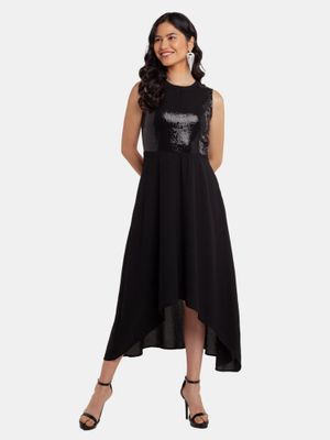 Buy Zink London Womens Black Embellished Midi Dress Online