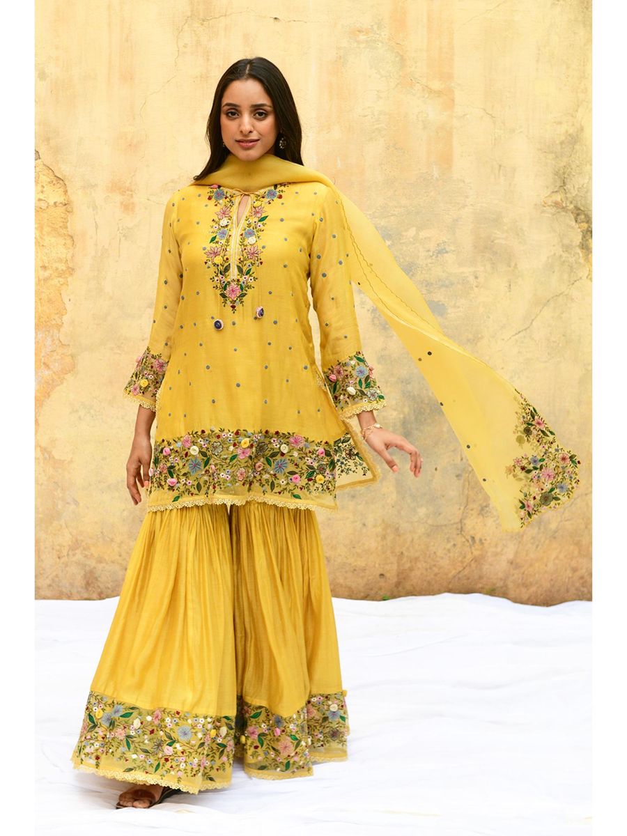 Buy Stylish Yellow Sharara Collection At Best Prices Online