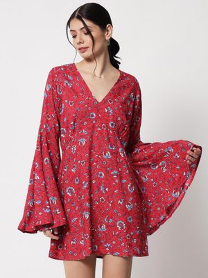 The Vanca Mini Dresses : Buy The Vanca Red Printed Mini Dress Online ...