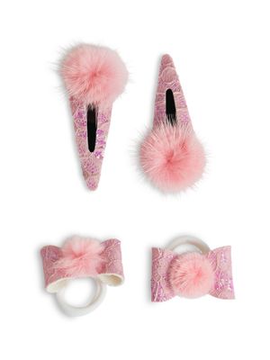 Buy Ribbon Candy Cute Shiny Tic-Tac Soft Pom Pom Pins and Rubber Bands ...