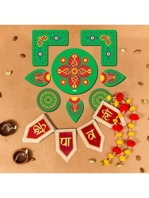 Buy Indigifts Shubh Diwali Toran with Green Rearrangeable Diwali ...