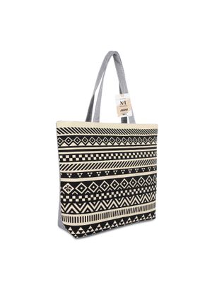 Buy NFI Essentials Canvas Printed Tote Bag for Women with Tich Button ...