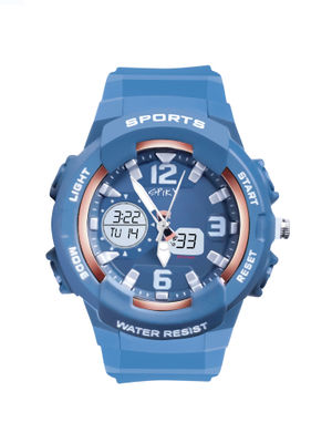 Buy Spiky Round Blue Digital Analogue Watches Solid Pattern Silicone ...