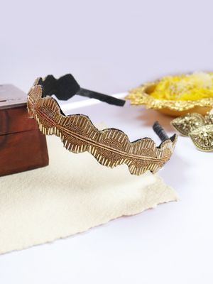 Buy Soho Boho Studio Indie Gold Jade Mathapatti Hairband Online