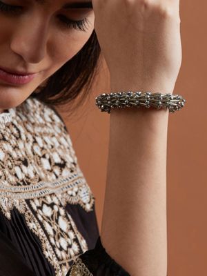 Buy Rhea Milky-Way Crystal Silver Bracelet Online