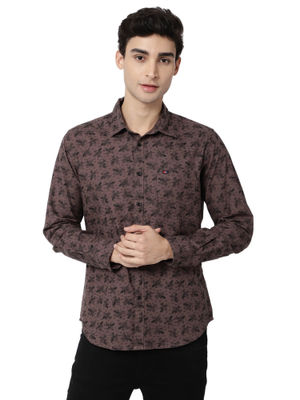Buy AD By Arvind Men Printed Brown Shirt Online
