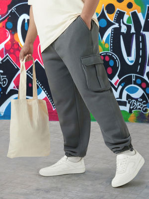 Buy Bewakoof Heavy Duty 1.0 Men's Grey Oversized Plus Size Cargo Joggers (3XL) Online