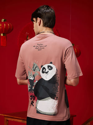Buy Bewakoof Official Kung Fu Panda Merchandise Men Pink Printed ...