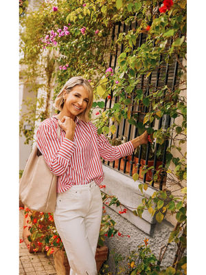 Buy Little Mistress Red Stripe Shirt by Vogue Williams Online